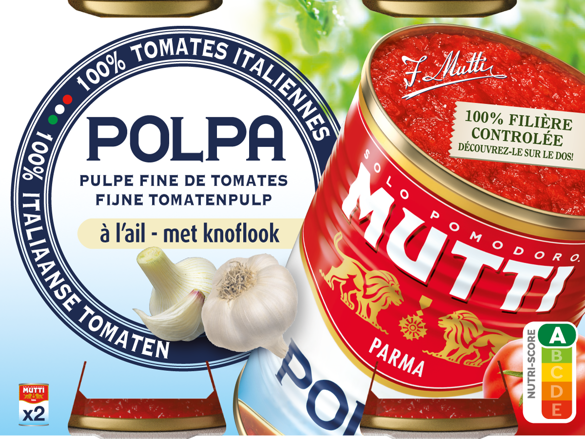 Pulpe fine de tomates à l’ail - Polpa à l’ail | Mutti France